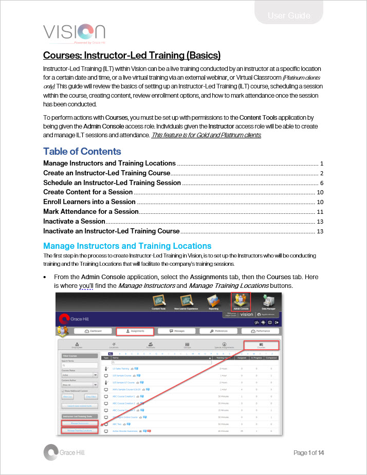 Courses: Instructor-Led Training (Basics) - Grace Hill CRC